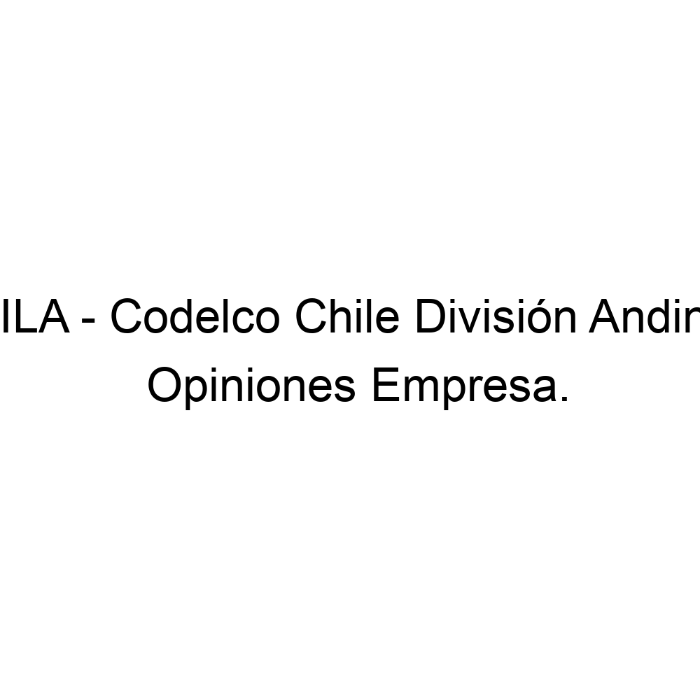 Opiniones EILA - Codelco Chile División Andina,